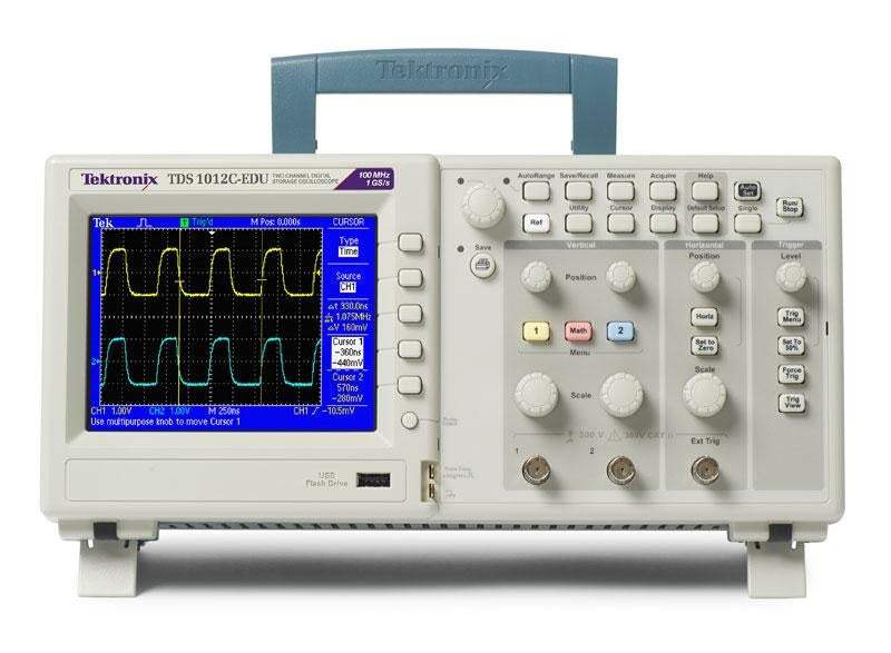 TDS1012C-EDU Tektronix 100 MHz 2 Channel Digital Oscilloscope Used ...