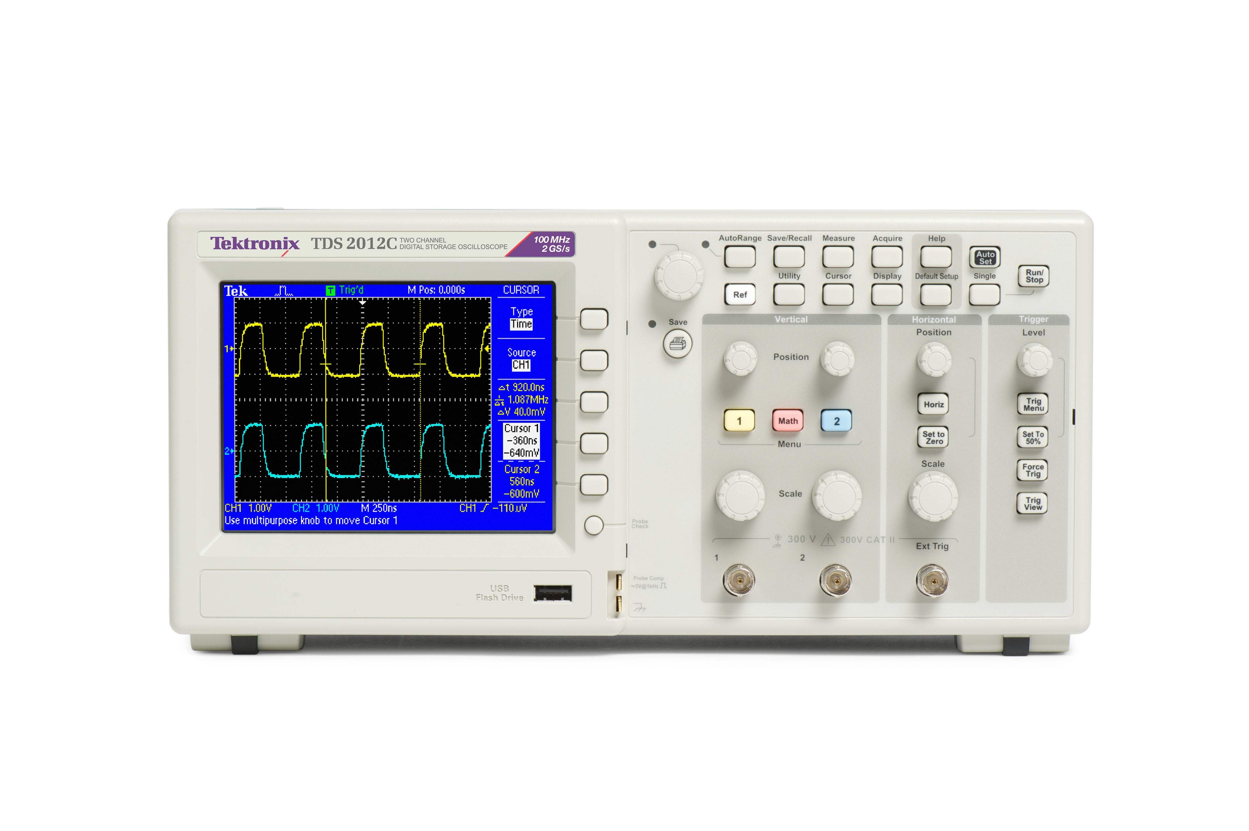 TDS2012C Tektronix 100 MHz 2 GS/s 2.5 kPts Digital Oscilloscope Used ...